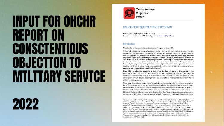 Input for OHCHR report on conscientious objection to military service ...